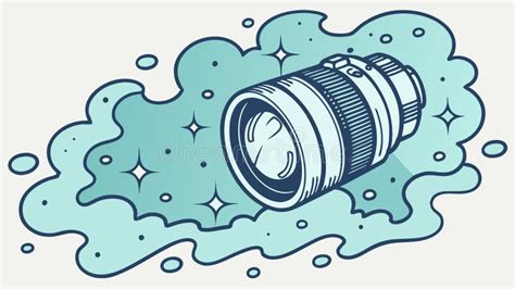 Abstract Lens With Floating Bubbles Conceptual Flat Vector Art Vector