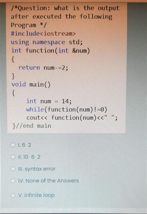 Solved Question What Is The Output After Executed The
