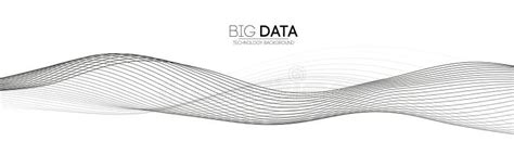 Monochrome Wave Pattern For Big Data Technology Concept Stock Vector Illustration Of