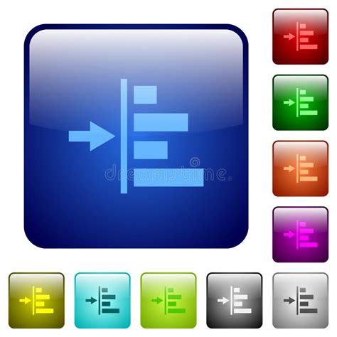 Increase Left Indentation Of Content Color Square Buttons Stock Vector Illustration Of Cyan
