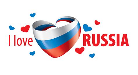 러시아의 국기와 비문 나는 러시아를 사랑해요 벡터 일러스트레이션 국기에 대한 스톡 벡터 아트 및 기타 이미지 국기 기