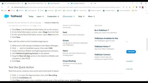 Create An Object Specific Quick Action Customize The User Interface For A Recruiting App