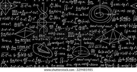 Math Vector Seamless Pattern Formulas Geometrical Stock Vector Royalty Free 329485985