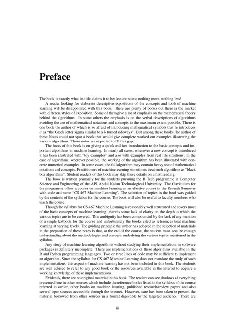A Comprehensive Resource On Machine Learning Lecture Notes In Machine