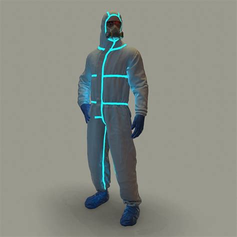 3d Model Hazmat Suit Rigged Vr Ar Low Poly Cgtrader