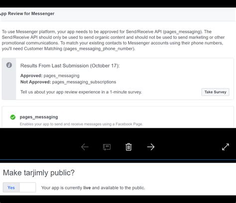 facebook fb send to messenger button not showing for approved app