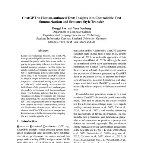 Chatgpt Vs Human Authored Text Insights Into Controllable Text