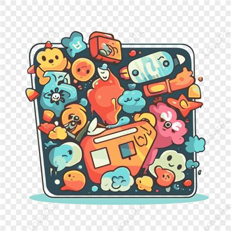 직사각형 프레임의 만화 아이콘 벡터휴양전자 기기폰트 Png 일러스트 무료 다운로드 Lovepik