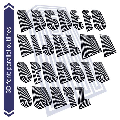 Rotated Constructor Dimensional Script Vector Letters Stock Vector Illustration Of Print