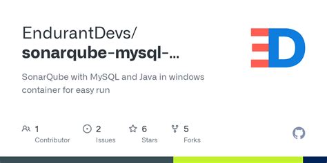 Github Endurantdevs Sonarqube Mysql Windows Docker Sonarqube With Mysql And Java In Windows