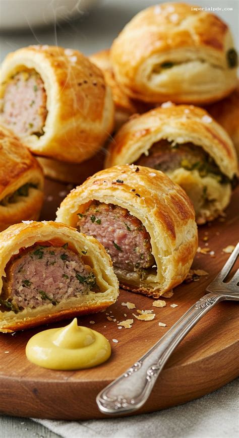 Buttery Puff Pastry Sausage Rolls With English Mustard Imperial Recipes