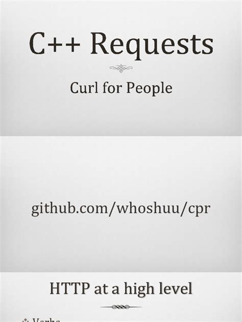 C Requests Curl For People Huu Nguyen Cppcon 2015 Pdf
