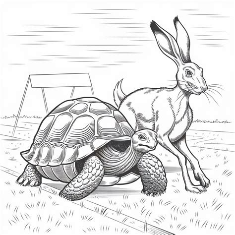 Desenhos De Imagem De A Lebre E A Tartaruga Para Colorir E Imprimir Colorir Info