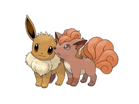 Vulpix Kissing Eevee In The Cheek 2023 Anime Vers By Jdesfanatic On