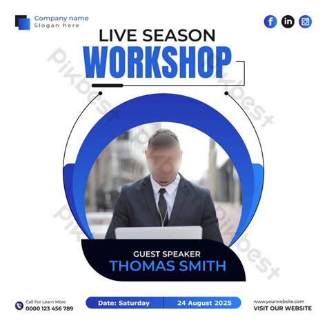 Live Workshop Social Media Post Design Template Ai Free Download Pikbest