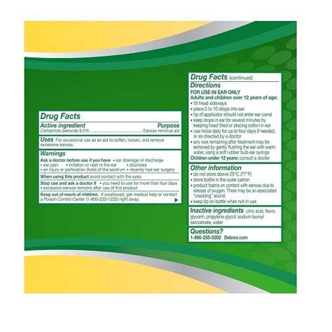 Debrox Earwax Removal Drops 0 5 Fluid Ounce Medorna