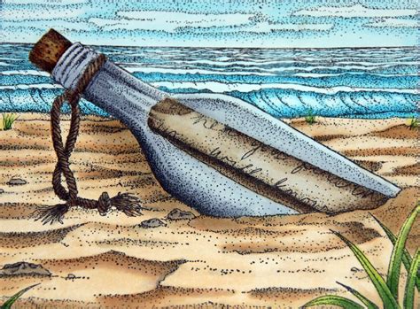 Message In A Bottle Drawing At PaintingValley Com Explore Collection Of Message In A Bottle