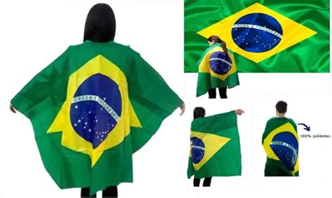 Capa Bandeira Do Brasil Torcedor Camisa Veste Corpo 90x150cm Parcelamento Sem Juros