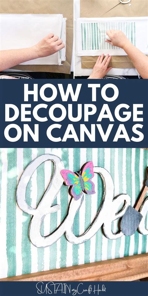 How To Decoupage On Canvas Reverse Canvas Sign In 2025 Decoupage On Canvas Scrapbook Paper