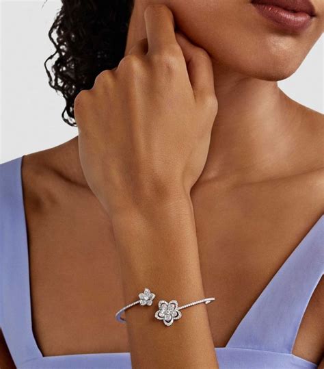 Graff White Gold And Diamond Wild Flower Twist Bangle