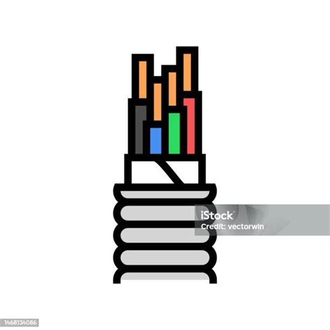 메인 피더 와이어 케이블 컬러 아이콘 벡터 일러스트 레이 션 구리에 대한 스톡 벡터 아트 및 기타 이미지 구리 금속 단열재 Istock