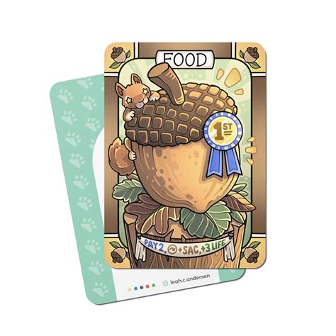5 Squirrel Acorn Food Tokens For Magic The Gathering Etsy