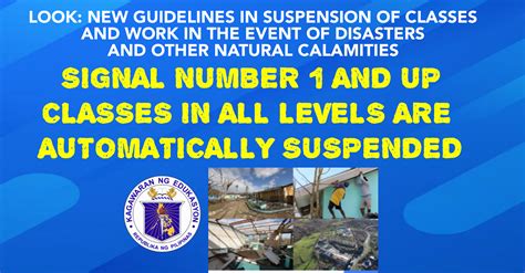 New Guidelines In Suspension Of Classes And Work In The Event Of