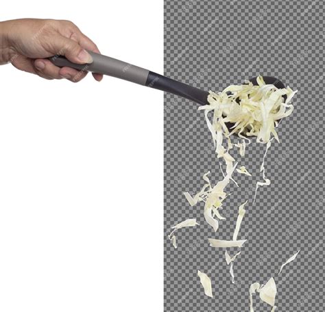 Premium Psd Cabbage Fly In Turner Green Fresh Vegetable Cabbage Cut Chop Slice Food Organic