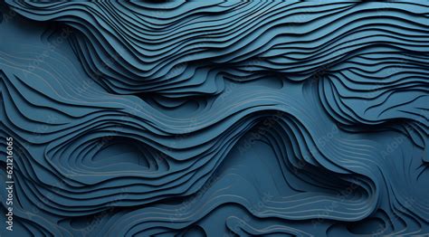 Topography Papercut Texture Background 3d Papercut Layered Map Stock