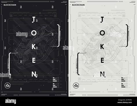 Tech Abstract Poster Template With Hud Elements Cyber Culture Modern Flyer For Web And Print