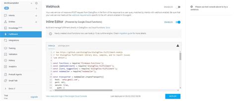 Build An Email Sending Chatbot With Google Dialogflow