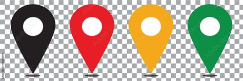Set Of Map Pin Location Icons Modern Map Markers Vector Illustration On A Transparent