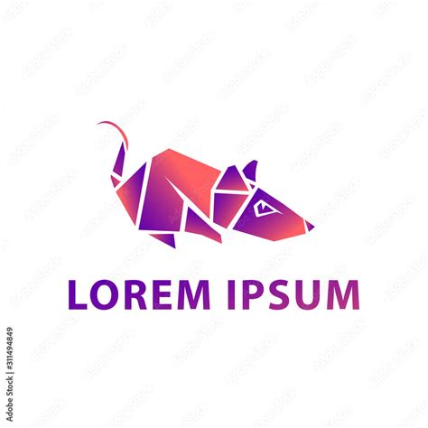 Polygonal Rat Logo As A Symbol Of Chinese New Year Vector Mouse Icon