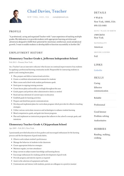 Free Downloadable Template For Teacher Resume Scriptsnaw