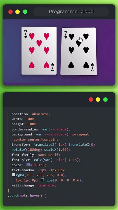 Tilt Playing Card With Html Css And Js 🃏🌟 Youtube