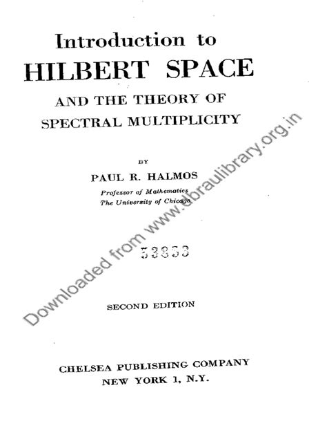 mathematics 1957 53853 introduction to hilbert space pdf