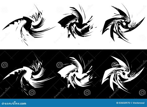 Elements With Rotating Distortion Spiral Effect Abstract Geo Stock Vector Illustration Of