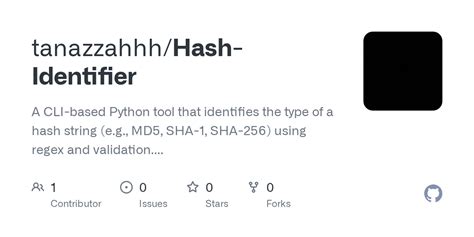 Github Tanazzahhhhash Identifier A Cli Based Python Tool That