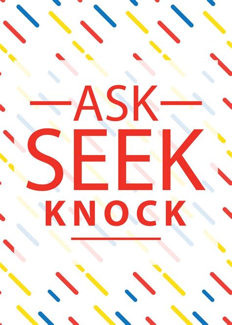Ask Seek Knock Bible Word Poster Picture Metal Print Paint By