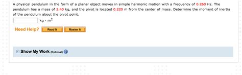 solved a physical pendulum in the form of a planar object