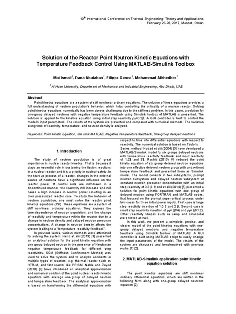 Solution Of The Reactor Point Neutron Kinetic Equations With Temperaturem Feedback Control Using