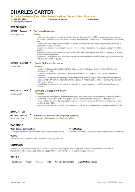 1 Successful Mobile Software Developer Resume Example And Writing Tips