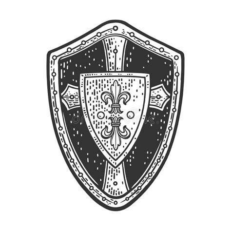 Vintage Knight Shield Sketch Vector Illustration Stock Vector Illustration Of Print Graphic