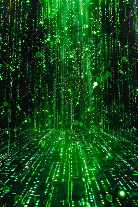 Premium Photo Digital Depths Cyberpunk Matrix In Shades Of Green
