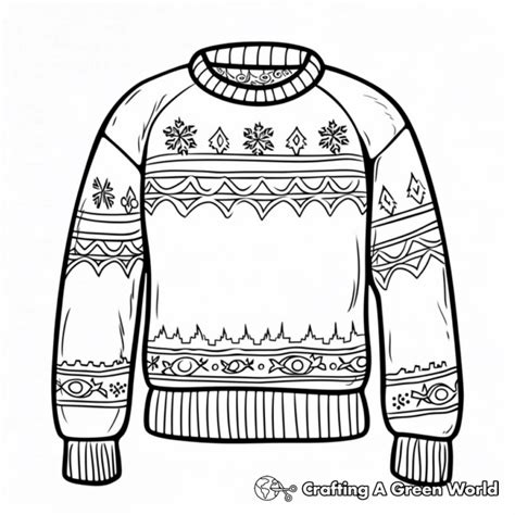 Ugly Sweater Coloring Pages Free And Printable