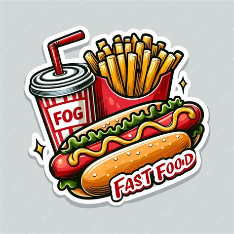 Fast Food Sticker Design With Hot Dog Isolated Premium Ai Generated