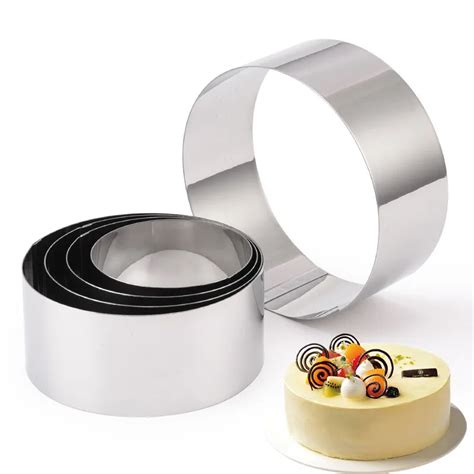 스테인레스 스틸 무스 케이크 링 몰드 3d 베이킹 디저트 케이크 커터 도구 원형 라운드 몰드 Bakeware 양식 액세서리