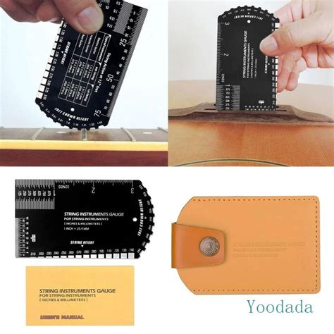 Yoo มัลติฟังก์ชั่น Fret Rocker Luthier เครื่องมือแกะสลักกีตาร์ String Action Gauge ไม้บรรทัด