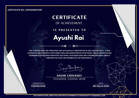 Ayushi Rai On Linkedin I Recently Participated In A Coding Wise Hackathon Named Code Of Duty