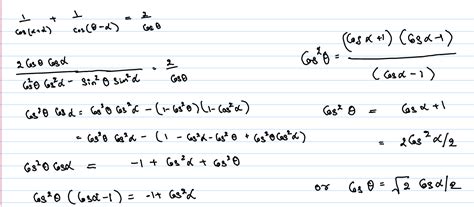 If Sec Theta Alpha Sec Theta Alpha Sectheta Prove That Cos Theta AskIITians